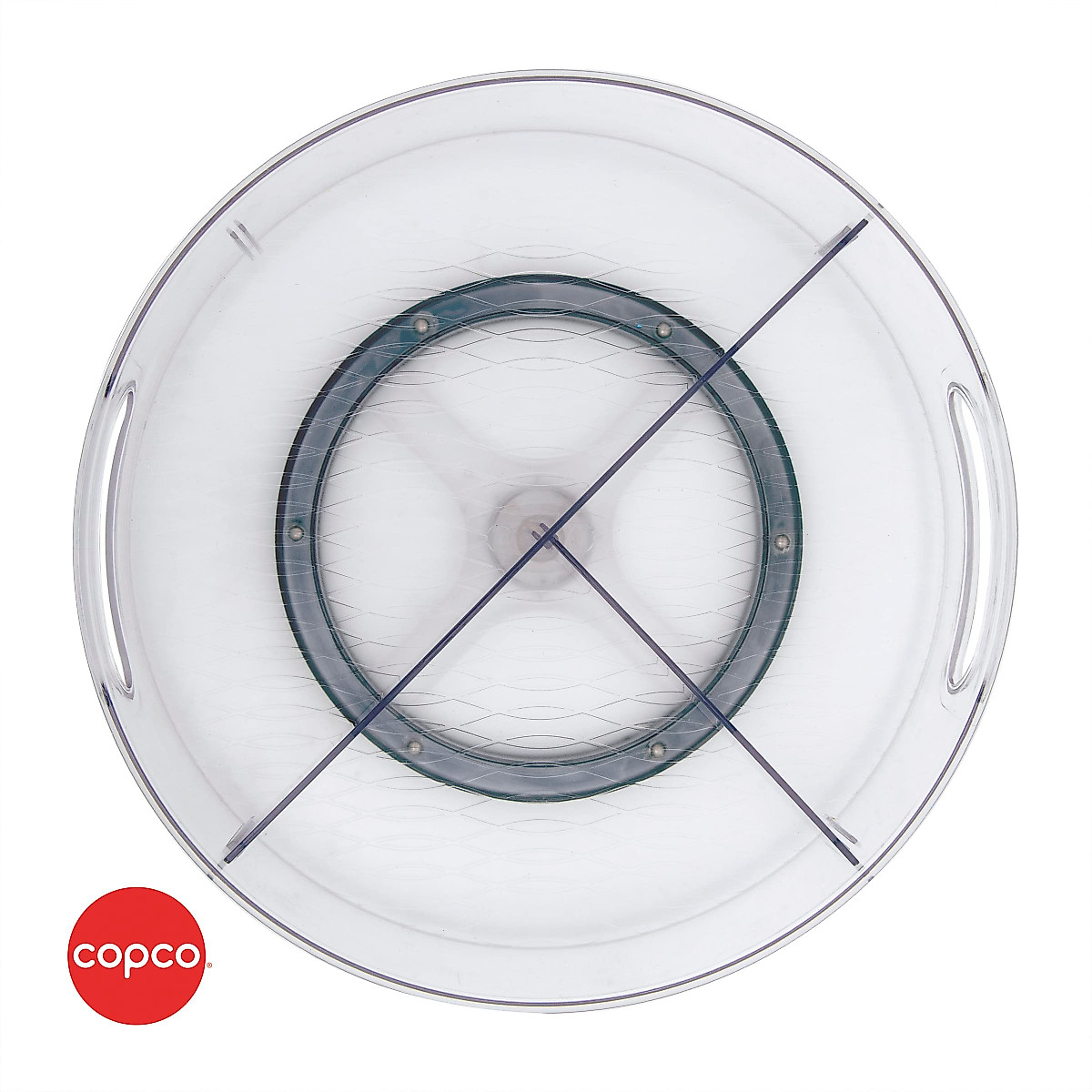 Copco Storage Turntable with Removable Dividers, 12 Inch, Clear