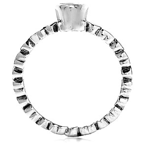 Silvershake Natural Garnet 925 Sterling Silver Stack Stackable Heart Solitaire Ring Size 10