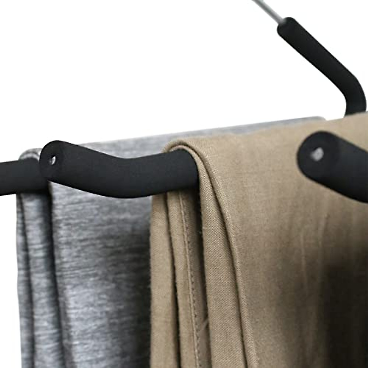 Homa Jia Heavy-Duty Hangers Open Ended Metal Pants Hangers with Non-Slip Friction Foam Coated for Slacks Jeans,Trousers,Skits (10 Pack)