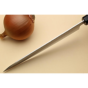 Yoshihiro Super Blue Steel Stainless Clad Hammered Gyuto Chefs Knife Rosewood Handle (8.25"(210mm) & Saya)