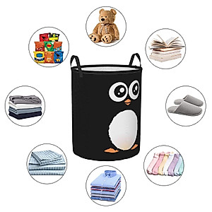 Foruidea Cute Penguin Laundry Basket,Laundry Hamper,Collapsible Storage Bin, Oxford Fabric Clothes Baskets,Nursery Hamper For Home,Office,Dorm,Gift Basket