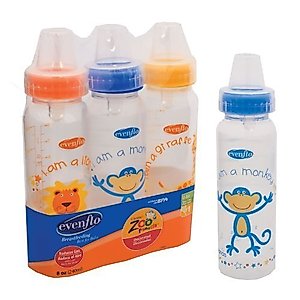 Even Flo Best For Baby 1338311 8 Oz Bottle With Standard Nipple Assorted Colors 3 Count