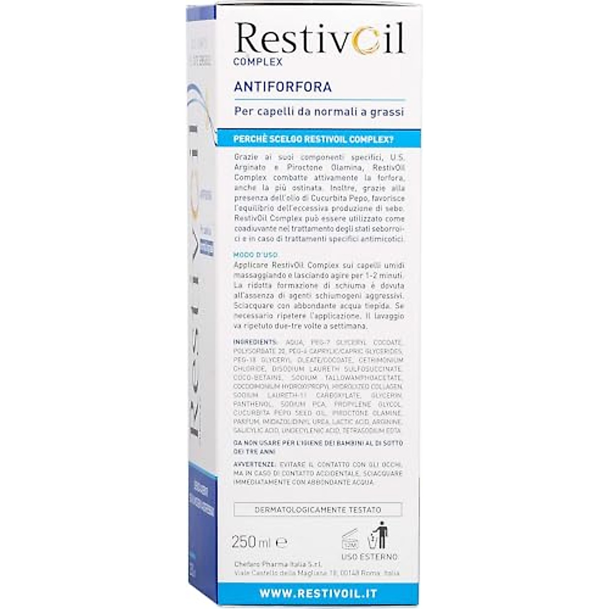 Shampoo Per Capelli Antiforfora Complex Olio Shampoo Anti Forfora 250 Ml by RestivOil