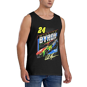 William Byron 24 Men Sleeveless Garment Sport T-Shirt Athletic Undershirt Tank Top Shirt Quick Dry Men's Tee Black