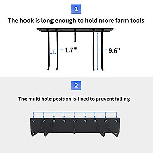 2 Pack Tool Storage Rack Heavy-Duty Metal Garage Wall Mount Organizer Holds Up to Max 200 lbs…