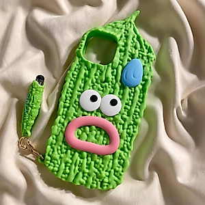 Seconddog 3D Silicone Case Compatible with iPhone 13 Pro Max, Retro Classic Creative Soft Rubber Bumper Cover Cool Fun Thick Protective Stand Case (Balsam pear Design)