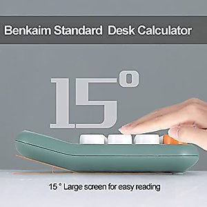Calculators, Benkaim Desk Calculator,Basic Standard Calculator,12 Digit Large LCD Display Big Button Calculator for School, Home & Business Use(Beige)