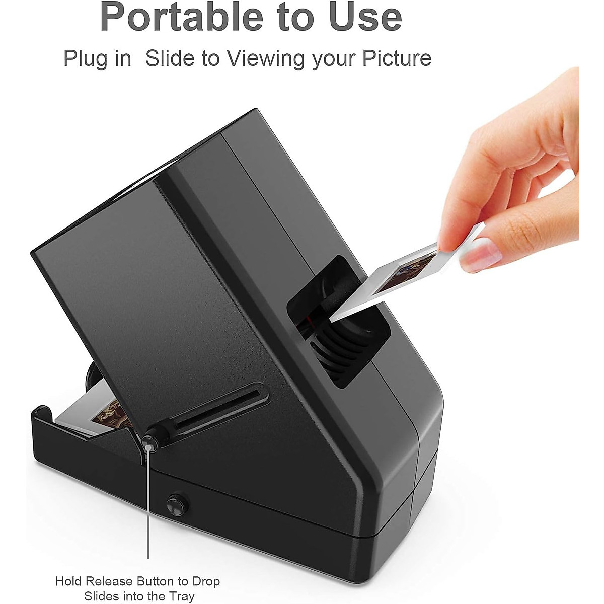 DIGITNOW 35mm Slide and Film Viewer, 3X Magnification, Battery Operation, LED Lighted Illuminated Viewing –for 35mm Slides & Positive Film Negatives(4AA Batteries Included)