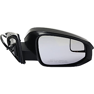 Kool Vue Driver & Passenger Side Power Heated Mirrors for Toyota RAV4 2016-2018 Manual Fold With Signal Light & Spotter Glass Paintable North America Built Vehicle