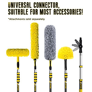 Opow Good Grip Wall-Mounted Mop and Broom Holder Storage Organizer Cleaning Tools Hanger for Kitchen Garden Laundry Room and Garage (4 slots, 5 hooks)