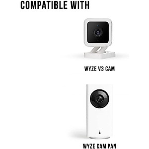 Wasserstein AC Outlet Wall Mount Compatible with Wyze Cam V3 - Reliable Mounting Alternative for Your Cameras (White)