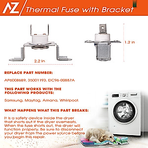 Dryer Thermostat DC47-00018A Thermistor DC32-00007A Thermal Fuse DC47-00016A & DC96-00887A Replaces For Samsung DV45H7000EW/A2 DV40J3000EW/A2 DV218AEW/XAA DV219AEW/XAA DV220AEW/XAA DV209AEW/XAA