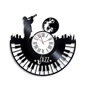 Kovides 12 Inch Jazz Art Minimalist Xmas Gift for Boys Decor Vintage Vinyl Record Clock