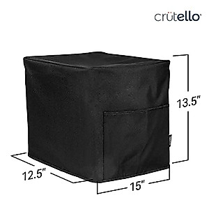 Crutello Air Fryer Cover with Storage Pockets for 10 Quart Fryer - Small Appliance Dust Covers - Black