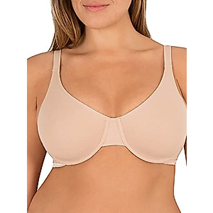 Fruit of the Loom Women's Cotton Stretch Extreme Comfort Bra, Black HUE/Sand, 38DDD