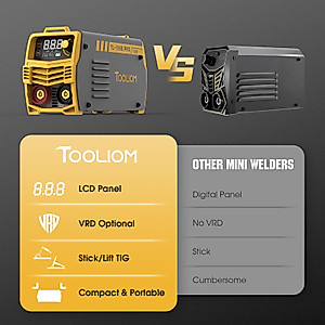 TOOLIOM 135A Stick Welder/Lift TIG,110V MMA ARC Welder Machine with Lift TIG Torch Inverter Welder with Digital Display Hot Start Portable Welding Machine