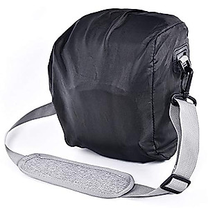 FOSOTO Compact DSLR Camera Bag Shoulder Crossbody Case Compatible for Canon EOS Rebel T6 T7 T8i T100 SL3 XTi 4000D 2000D Nikon D5600 D3400 D3500 Pentax K-70 Olympus E-M10 with Waterproof Rain Cover