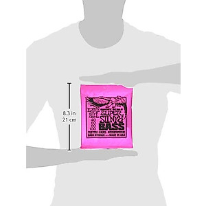 Ernie Ball Short Scale Super Slinky Nickel Wound Bass Guitar Strings, 40-100 Gauge (P02854)