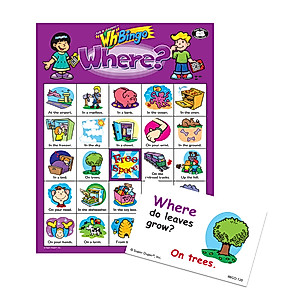 Super Duper Publications | Ask & Answer® Wh Bingo Board Game | Comprehension, Verbal, and Communication Skills | Who, What, Where, When, and Why Questions | Educational Resource for Children