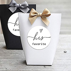 ZLKAPT 60pcs His Favorite and 60pcs Her Favorite Stickers Wedding Favor Labels - black white Wedding Favor Stickers His & Her Favorite - Unique gift idea for shower, party