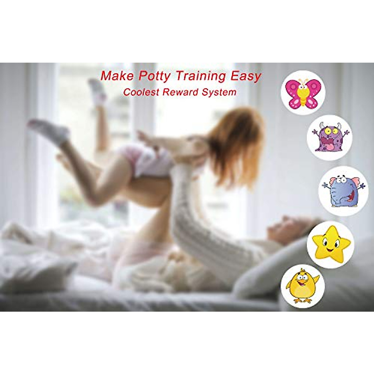 Potty Training Color Changing Stickers, Baby Toilet Training Sticker, Toilet Targets Stickers, Stickers for Potty Training Use with or Without Potty Chart or Potty Watch (5PCS) (A)