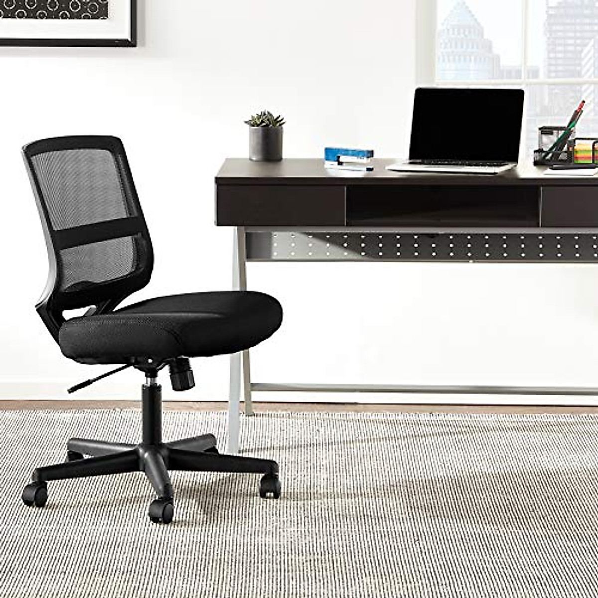 HON ValuTask Mid-Back Mesh Task Chair, Armless Black Mesh Computer Chair (HVL206)