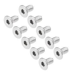 uxcell M3x6mm Flat Head Machine Screws Inner Hex Screw 304 Stainless Steel Fasteners Bolts 40Pcs