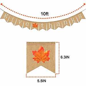 Give Thanks Burlap Banner | Thanksgiving Banner Decoration | Thanksgiving Banner Burlap | Thankful Give Thanks Party Home Decoration Supplies