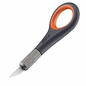 Slice 10580 Precision Knife, Unique Handle with Finger Grip, Precise Control, Detailed Cuts, Finger Friendly, Lasts 11x Long as Stainless Steel , Black