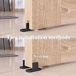 STIALO 6.6 FT Double Door Barn Door Hardware Kit, Sliding Door Hardware for Double Door, Heavy Duty Black Steel Arrow Shape Hanger, Include Track Kit, Floor Guide & Pull Handle