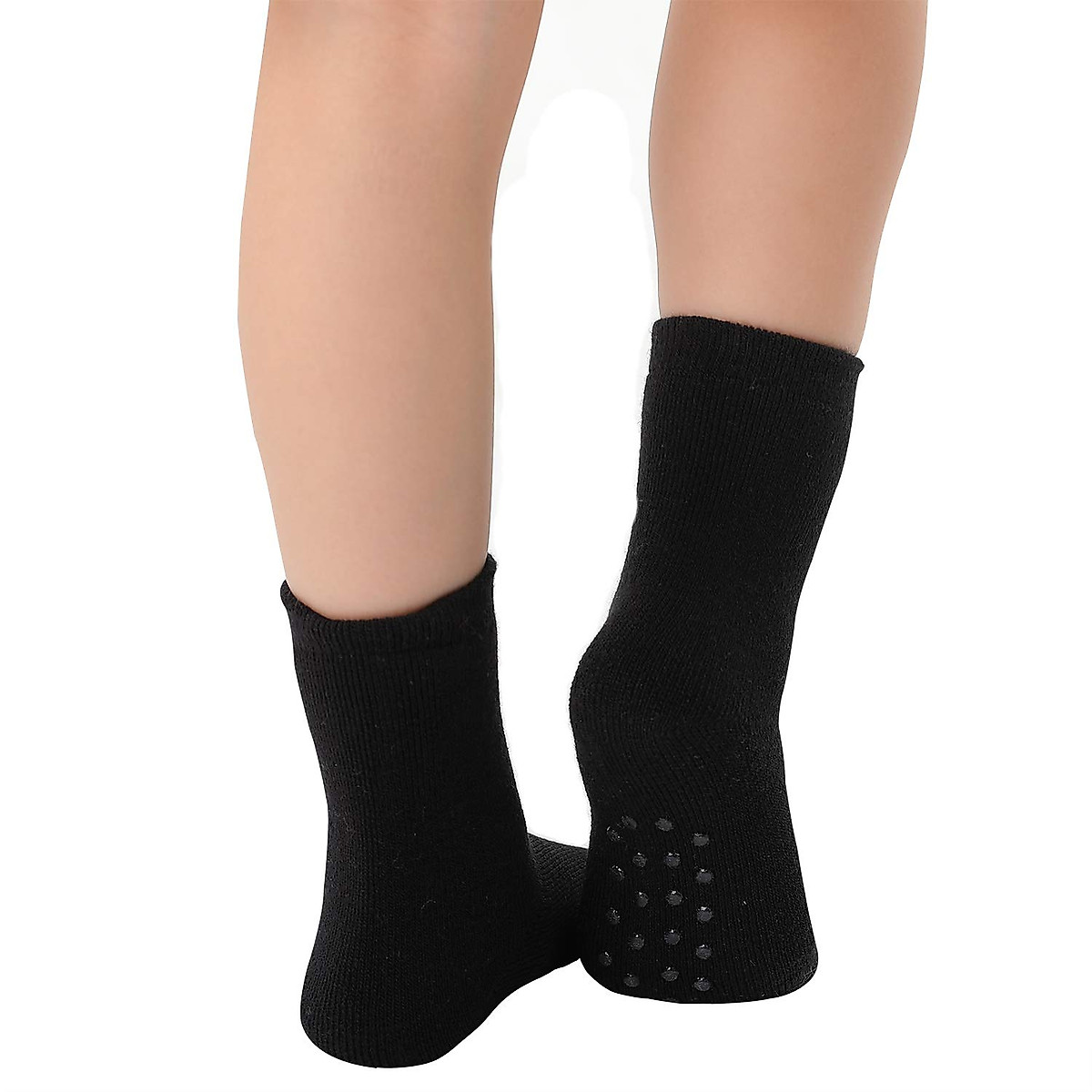 JORMATT 6 Pairs Toddler Thick Thermal Crew Socks Baby Winter Socks Boys Warm Fleece Socks Girls Cute Slipper Socks with Non Slip Girps,2-4 Years L