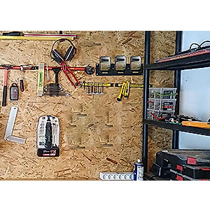 Battery Rack Compatible DeWalt 20V Battery Holder, Mount 3 Slot Bulk Battery Garage Tool, Dewallt 20v Tools, Wall Display Hook Holder (1, Black)