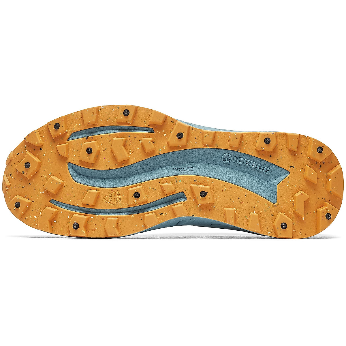 Icebug Womens Arcus BUGrip GTX Trail Running Shoe with Carbide Studded Traction Sole, Cloud Blue, L10.5