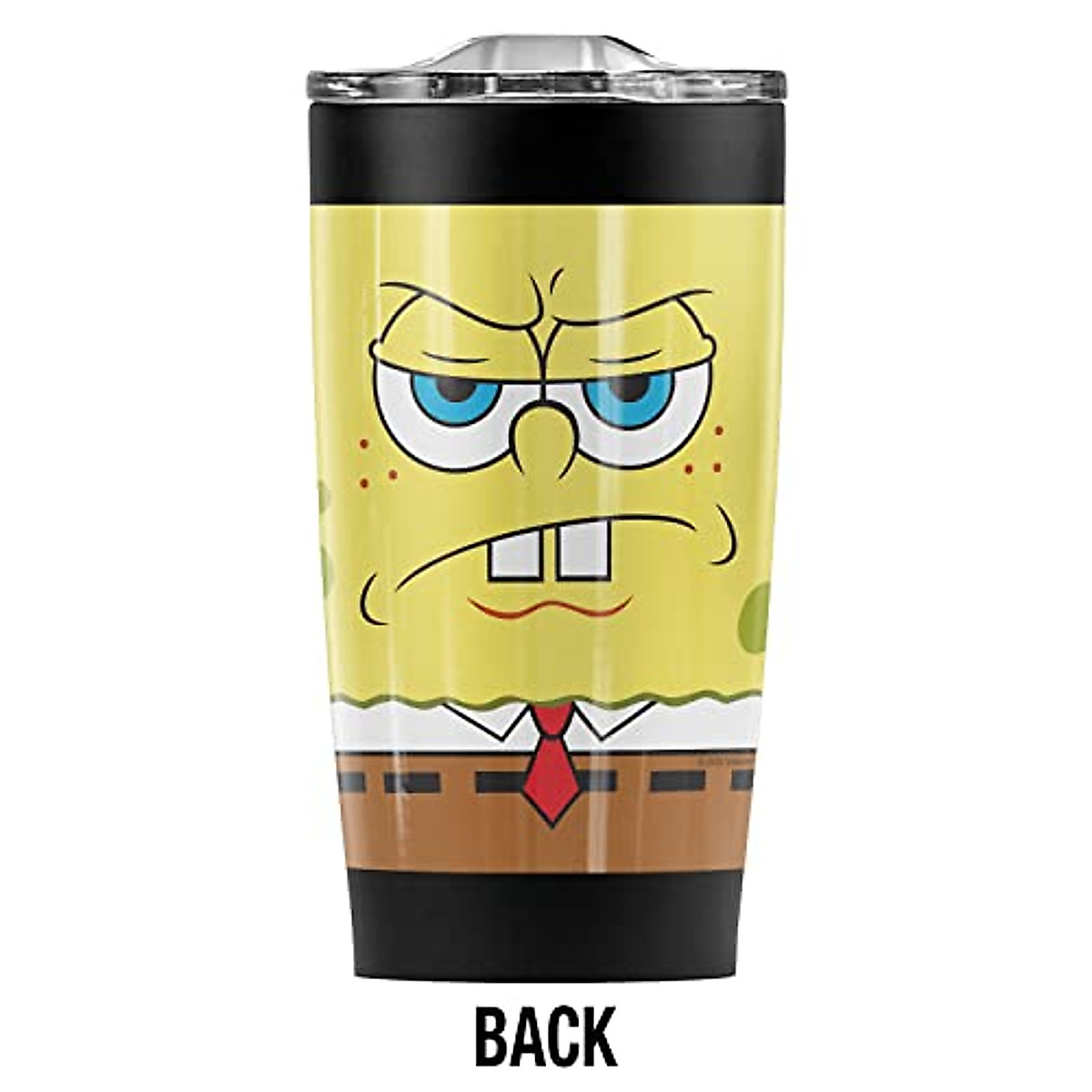 Logovision Spongebob Dual Face Stainless Steel 20 oz Travel Tumbler, Vacuum Insulated & Double Wall with Leakproof Sliding Lid