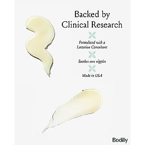 Bodily - Nip Duo Nipple Cream for Breastfeeding - 100% Natural - Lanolin Free Nipple Cream Set - Organic Nipple Butter to Hydrate and Protect Dry, Sore Skin - 2X 0.5oz