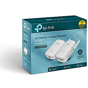 TP-Link AV1300 Powerline WiFi Extender - AC1350 Dual Band WiFi, Gigabit Port, Noise Suppression Design, Plug&Play, Power Saving(TL-WPA8630 KIT) (Renewed)
