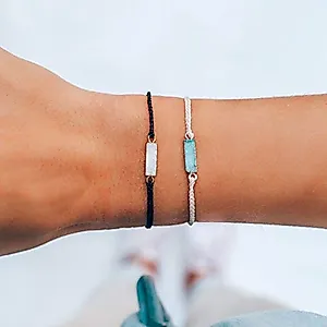 Pura Vida Gold-Plated Druzy Bracelet - 100% Waterproof, Adjustable Band - Black