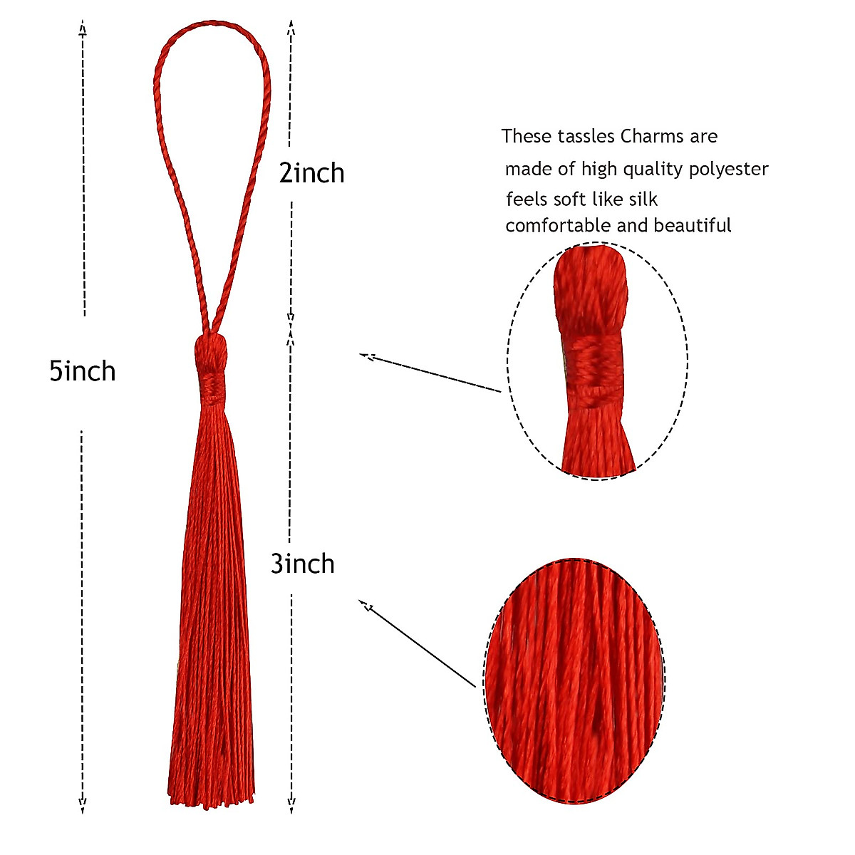 150 Pieces 13CM Bookmark Tassels Silky Craft Tassels for Jewelry Making, Bookmarks,Graduation DIY Projects, 25 Colors