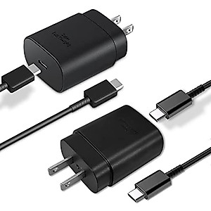 Super Fast Charger Type C 2 Pack 25W USB C Wall Charger for Samsung Galaxy S22 / S22 Ultra / S22+ / S21 / S21 Ultra / S21+ / S20 / S20 Ultra/Note 20 Ultra/Note 10 Plus/Z Fold 3