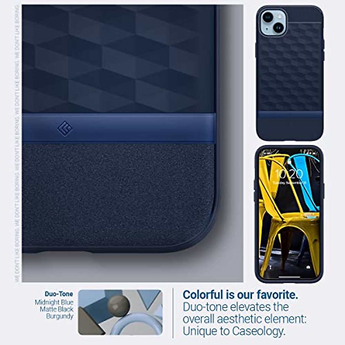 Caseology Parallax Mag Case [Built-in Magnet] Designed for Magsafe Compatible with iPhone 14 Case 5G (2022) with iPhone 13 (2021) - Midnight Blue