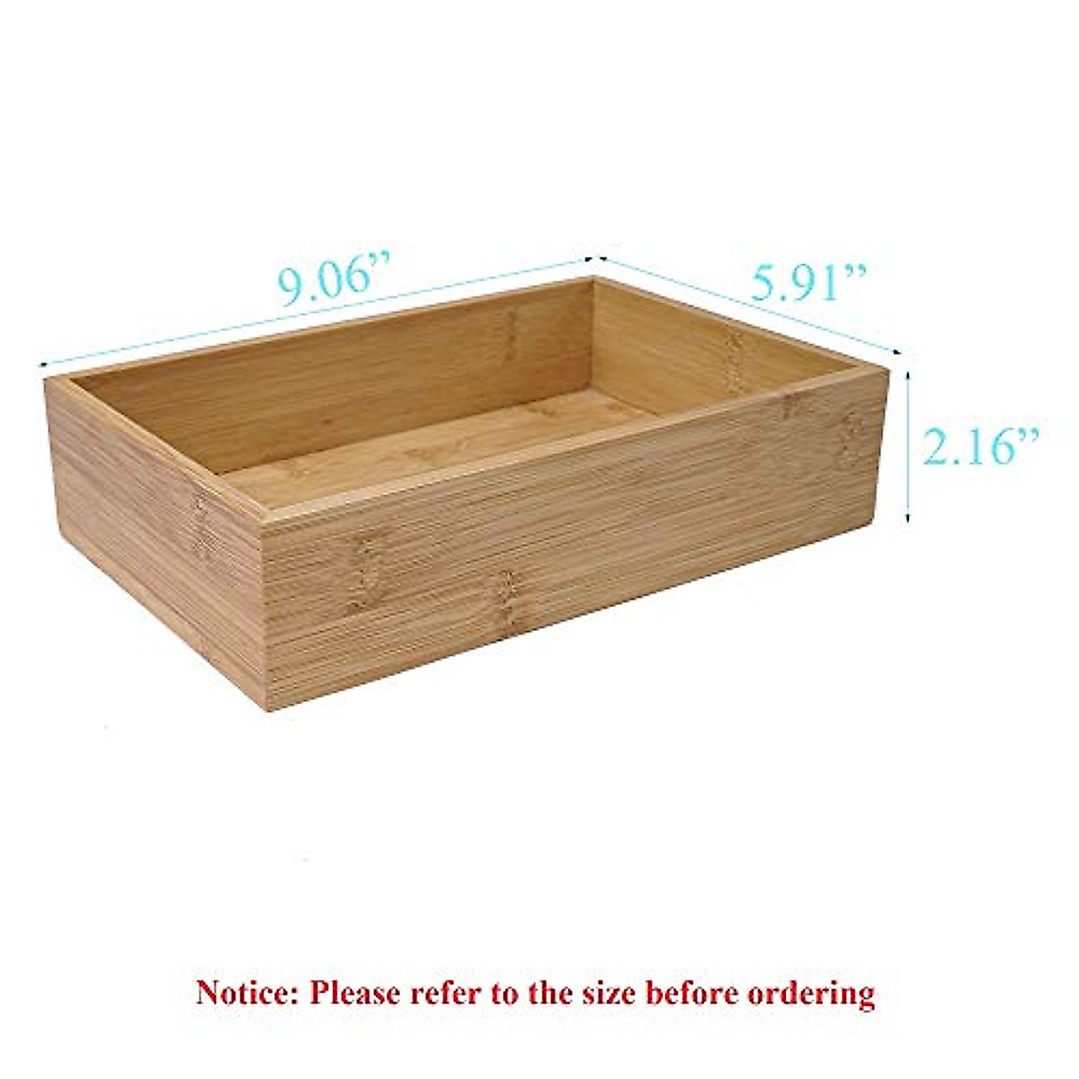 Aviboo Cabinet Drawer Organizer and Storage Tray Box Dividers Set Made of Bamboo Wood, Multipurpose Holder for Craft, Sewing, Office, Bathroom, Kitchen (1, 5.9x9.1x2.2 inch)