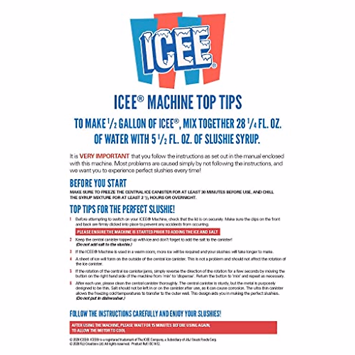 iscream Genuine ICEE Brand Counter-Top Sized ICEE Slushie Maker - Spins Your Pre-Chilled Ingredients with Your Ice into ICEE Slushies!