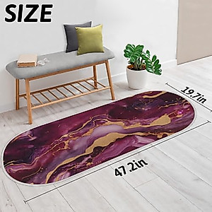 Tavisto The Purple Marble Fluffy Oval Shaggy Rugs for Bedroom Aesthetic Plush Floor Mat - Soft and Absorbent - Ideal for Living Room,Home Decor, and Playrooms