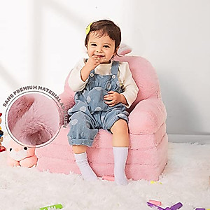 MONKISS Kids Couch Fold Out Soft Toddler Chairs ，Toddler Armrest Chair Bed for Play ，Gift for 0-3 Years