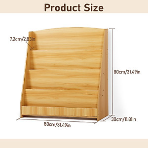 mopam Toddler Bookshelf 4-Tier Kids Wooden Bookshelf Baby Storage Book Rack Bookshelf for Kids Bookcase for Toddlers Children Bookcase Kids Bookcase for Toddler Room, Nursery, Classroom