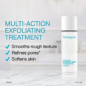 Neutrogena Hydro Boost+ Glycolic Acid Overnight Peel, Face Peel with Hyaluronic Acid & 10% Glycolic Acid to Exfoliate & Smooth Dull & Uneven Skin Texture, Fragrance-Free, 3.2 fl. oz