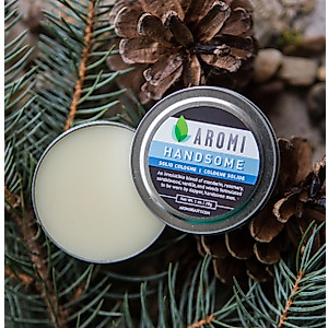 Aromi Solid Cologne | Sweet, Vanilla, Musk Fragrance, Vegan and Cruelty-free Scent, Portable, Travel, Small Gift, Men's Stocking Stuffer, Alcohol-free (Handsome)