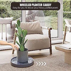 Plant Caddy with Wheels, 2Pack 12.2 Inch Plant Stand with Wheels, Plant Roller Base, Plant Dolly for Indoor Outdoor, Rolling Potted Plant Movers,Hold Up to180lbs Heavy Duty Plant Stand with 4 Wheels
