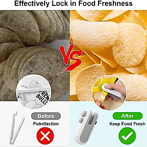 Generic 2 in 1 Mini Bag Sealer,Usb Rechargeable Chip Bag Sealer Heat Seal, Portable Handheld Vacuum Food Sealer Bag Sealing Machine for Snacks Chips Fresh Storage (White), 3.7x1.3inch