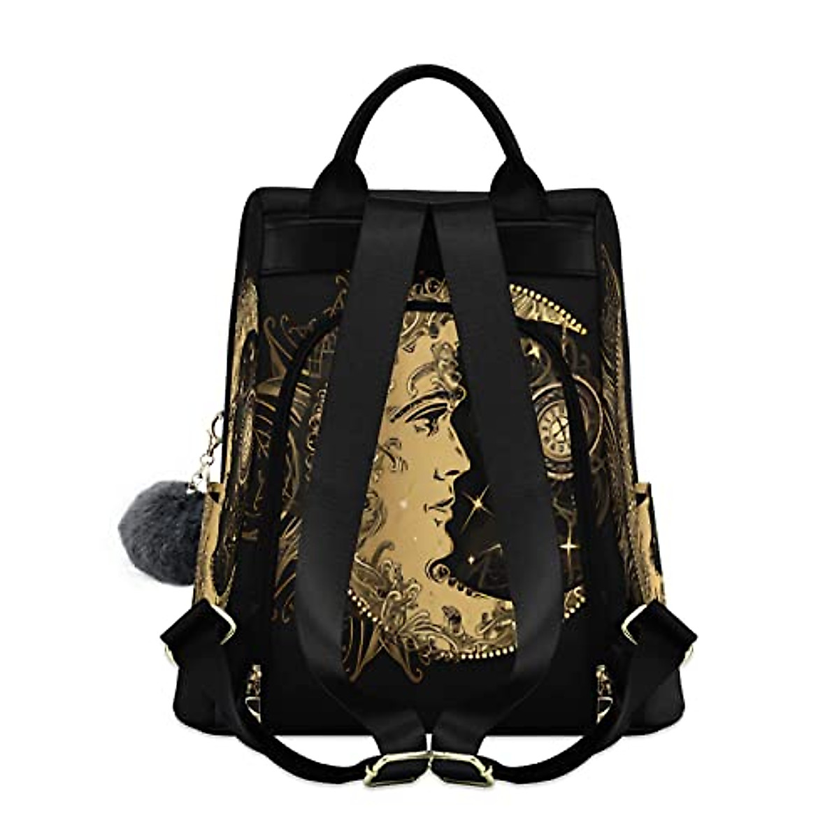 Mcyhzjd Backpack Purse, Boho Crescent Moon Sun Mandala Anti-theft Casual College School Ladies Fashion Shoulder Bag